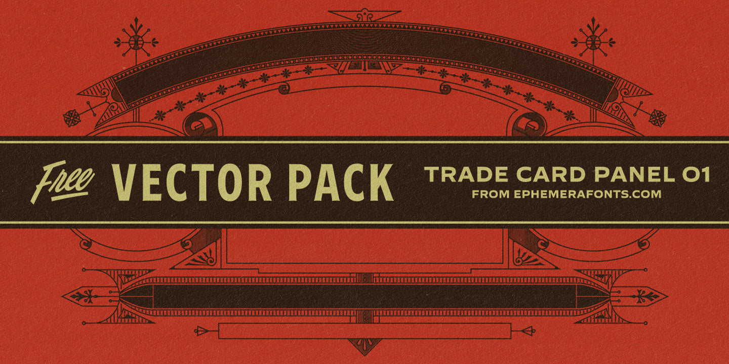 Freebies #07 - Trade Card Panel 01 | Ephemera Fonts