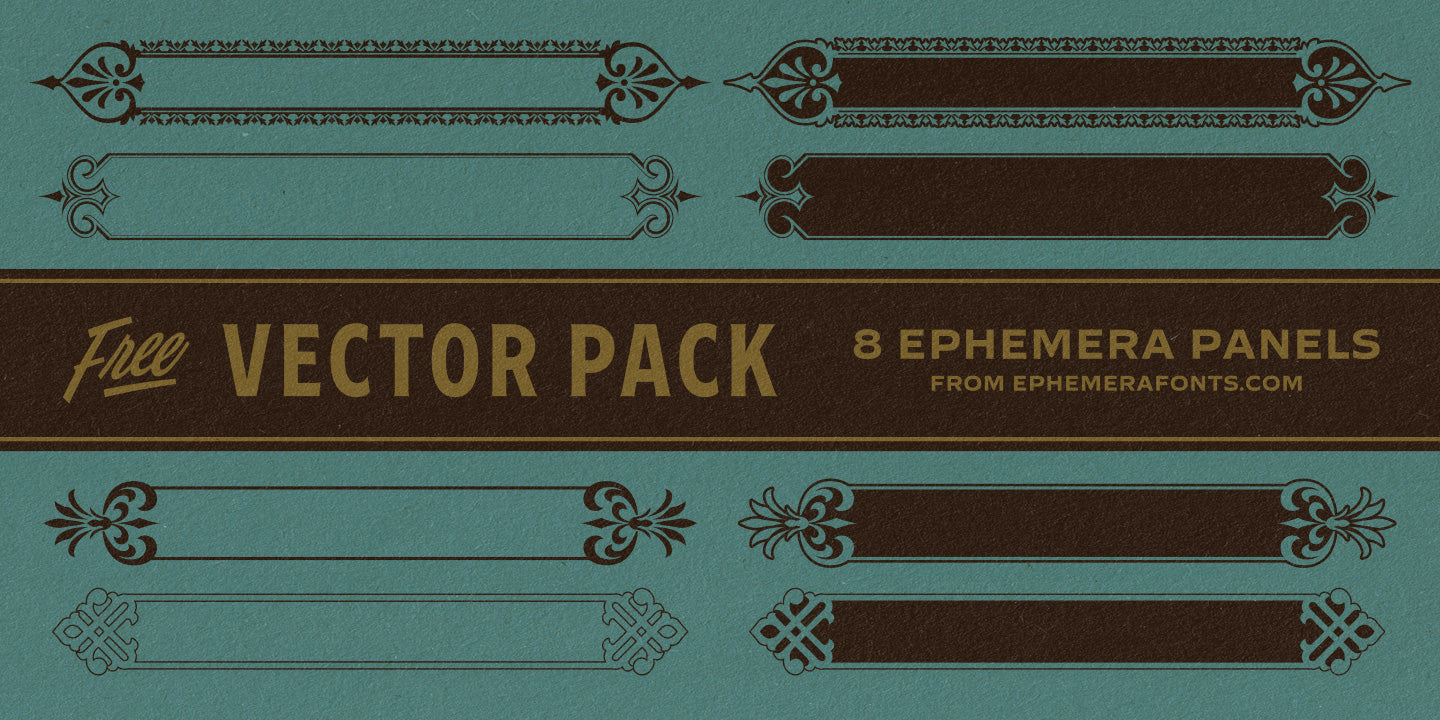 Freebies #09 - Ephemera Panels 01 | Ephemera Fonts