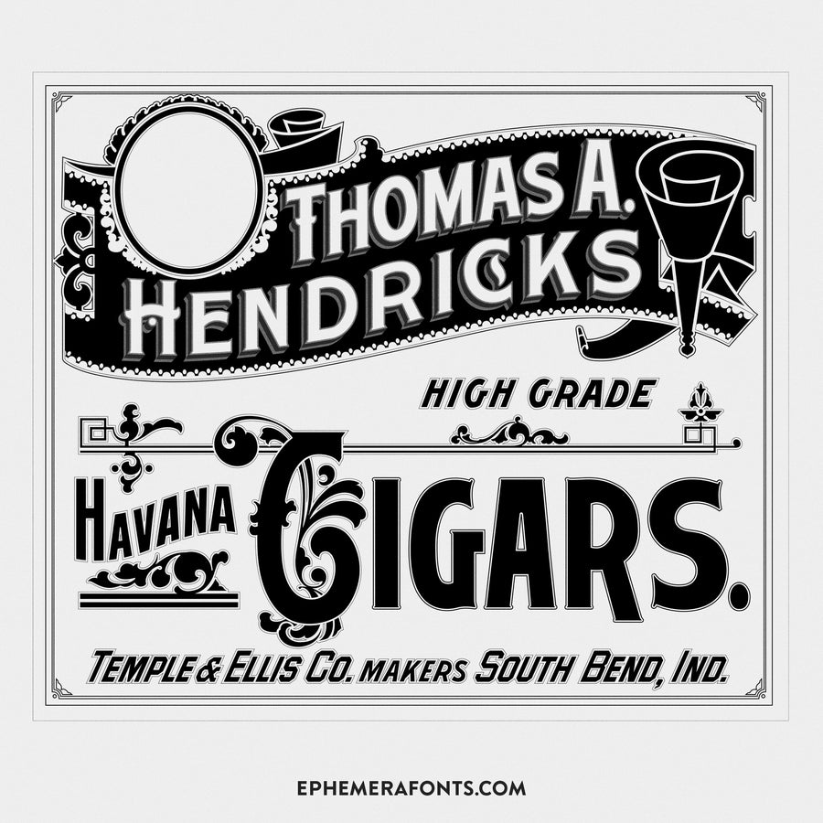 Vintage Graphic - T. Hendricks Cigars Template – Ephemera Fonts