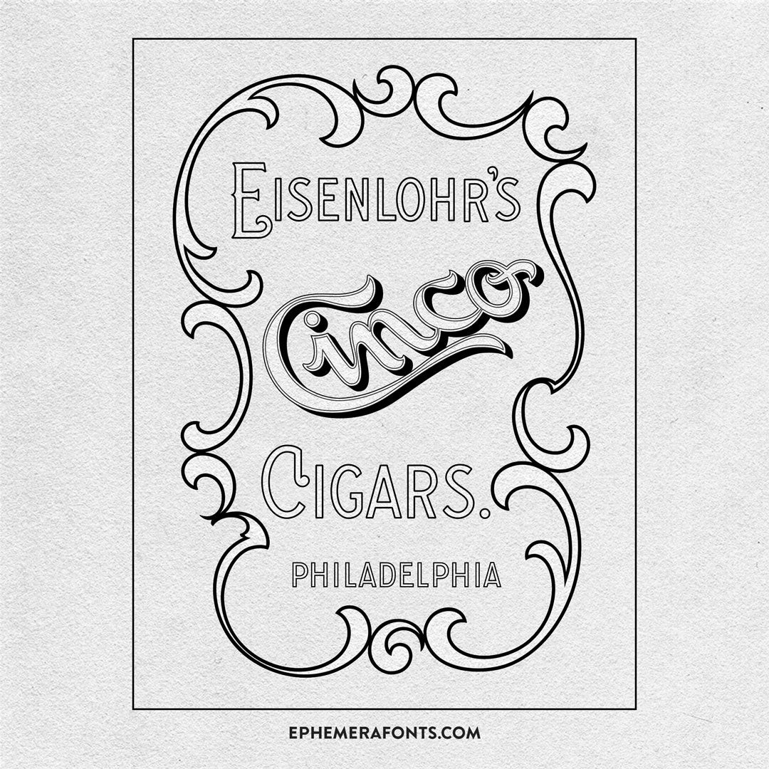 Vintage Graphic - Cinco Cigars Template – Ephemera Fonts