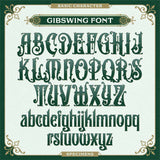 Vintage Fonts - EFCO Gibswing Fonts | Ephemera Fonts