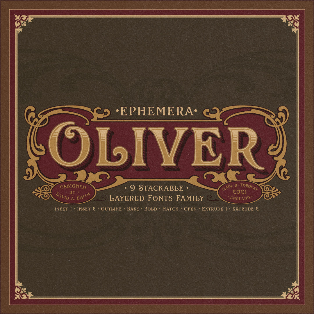 Ephemera Oliver Layered Fonts | Ephemera Fonts