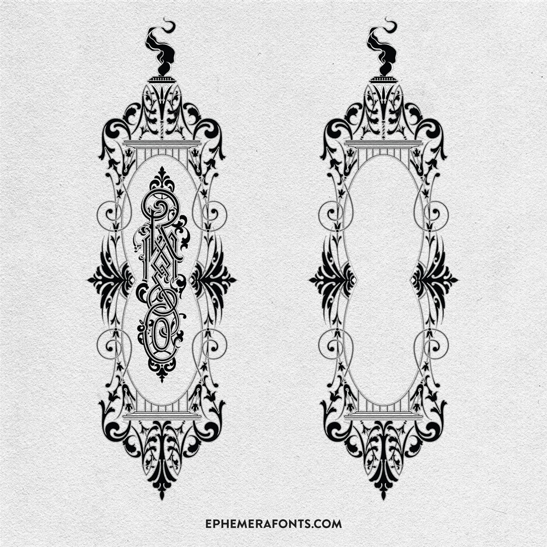 Vintage Graphic - Ornate Monogram Panel – Ephemera Fonts
