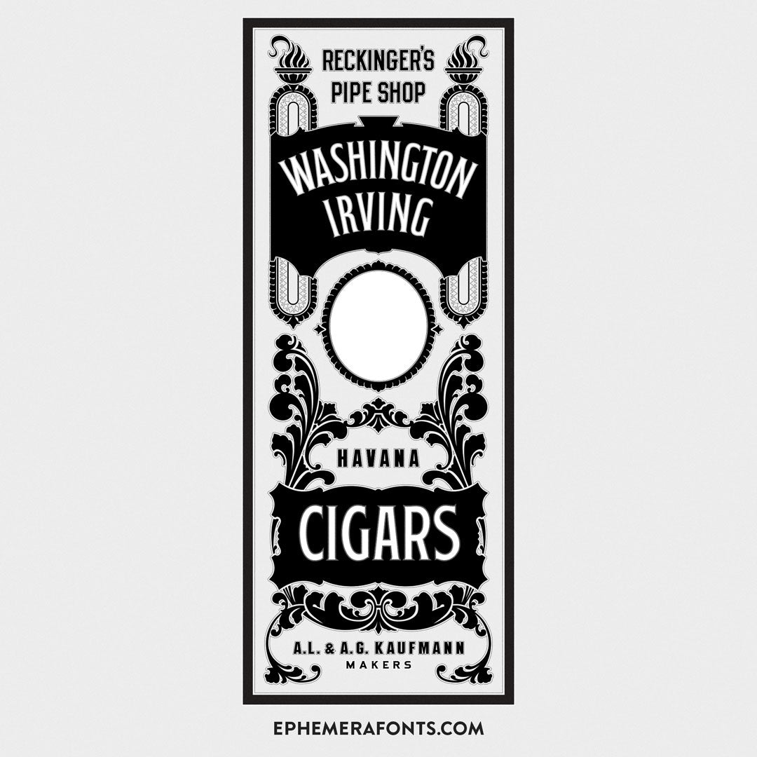 Washington Irving Template - Ephemera Fonts Co.